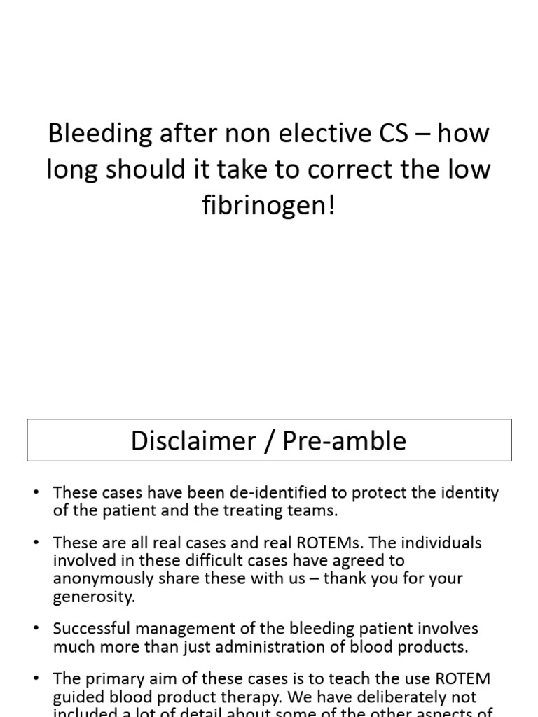 Bleeding After Non Elective CS | PDF | Causes Of Death | Human Diseases And Disorders