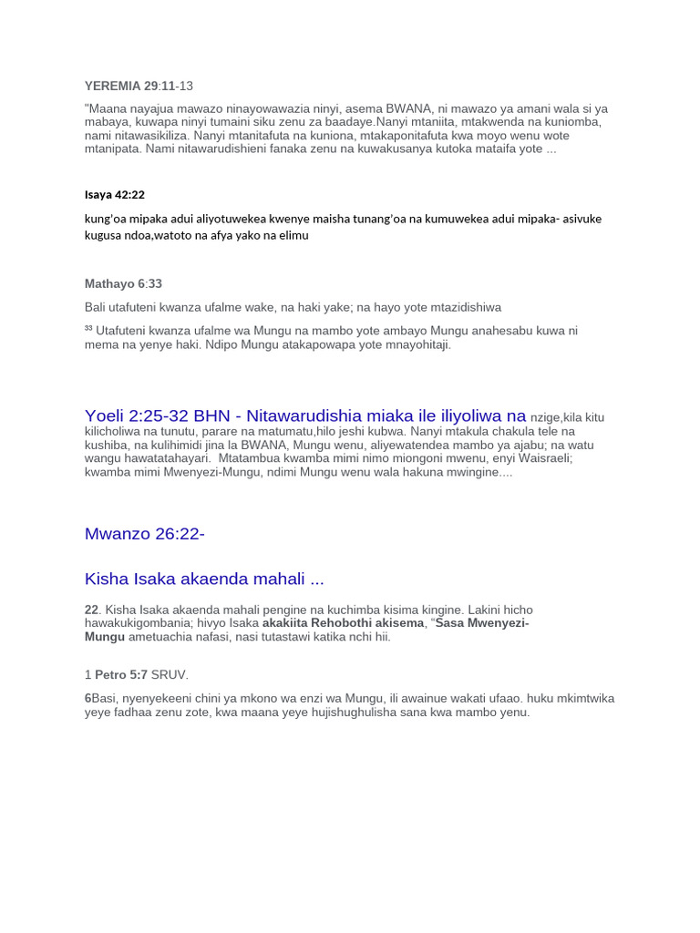 Maneno Ya Mungu Mother N Etc | PDF