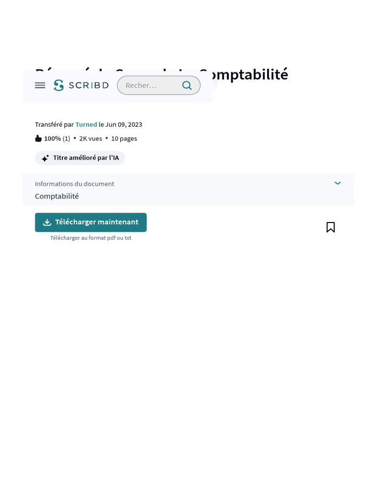 Résumé de Cours de La Comptabilité Générale 1 FASEG 1 PDF - PDF ...