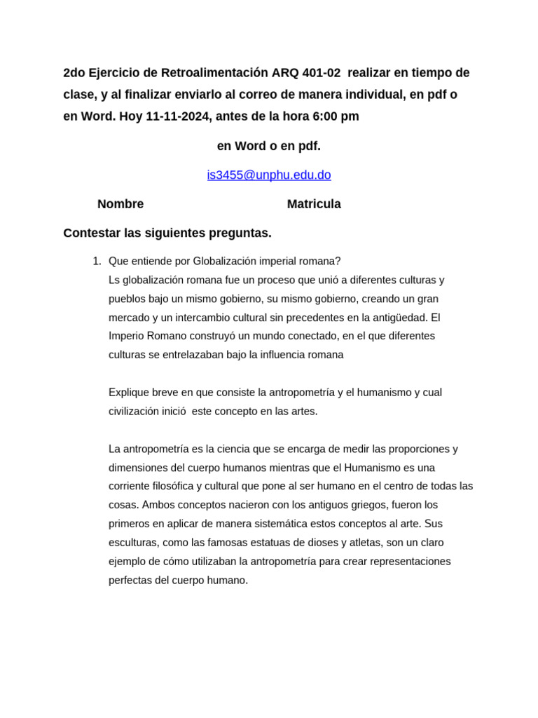 2do Ejercicio de Retroalimentación ARQ 401-01 Lunes 11-11-2024 | PDF | imperio Romano | Mezquita
