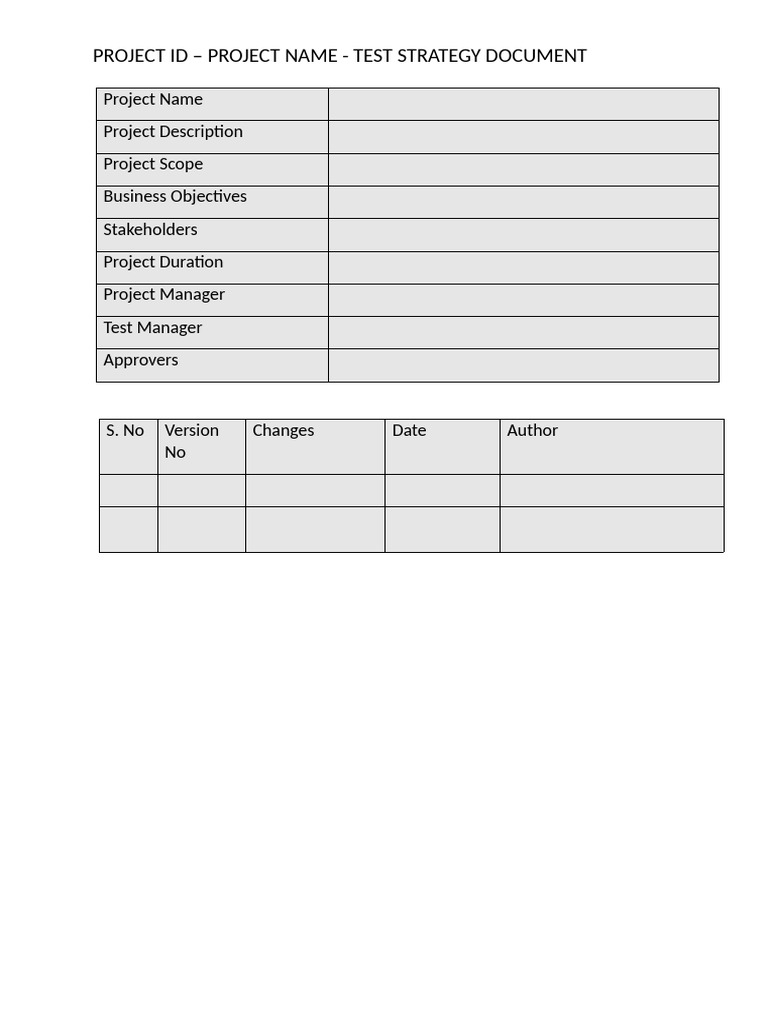 Project Test Strategy Guide | PDF