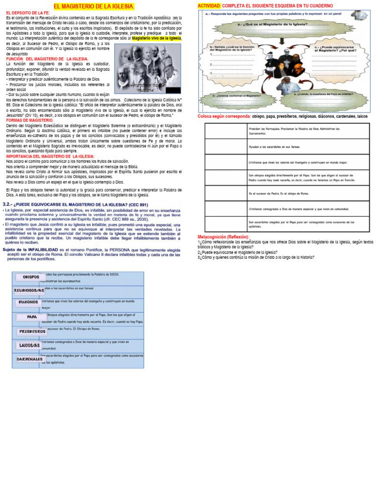 Función y Importancia del Magisterio Eclesiástico | PDF | Iglesia ...