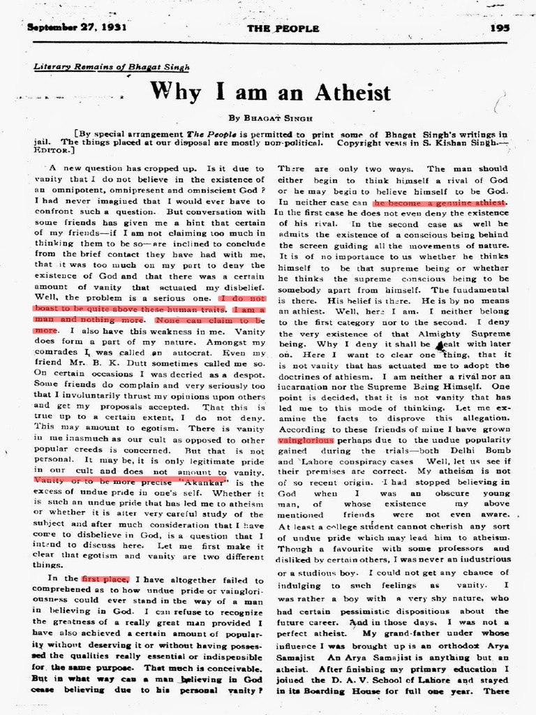 Why I Am An Atheist | PDF