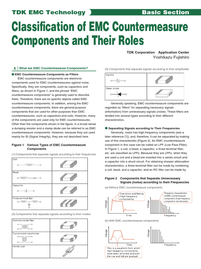 Classification of EMC Countermeasure Components 1729781158 | PDF | Electronic Filter ...