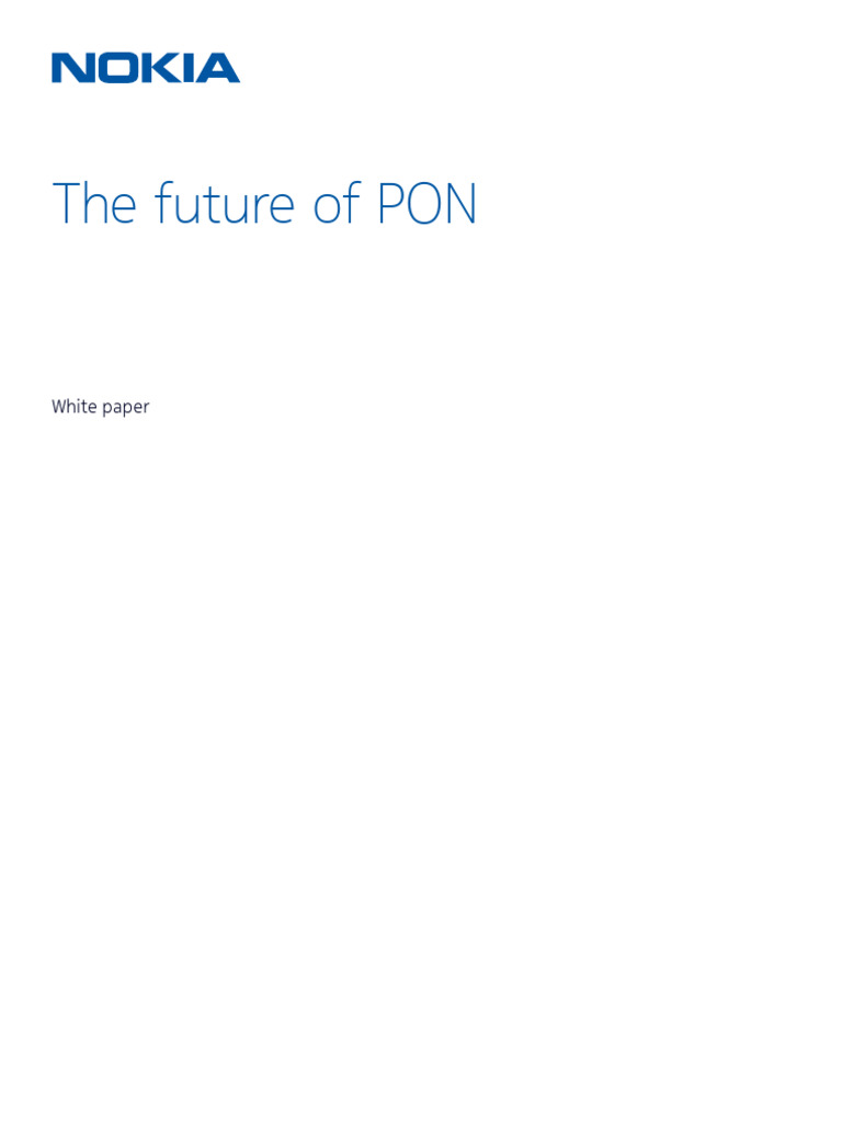 Nokia The Future of PON | PDF | Computer Networking | Telecommunications