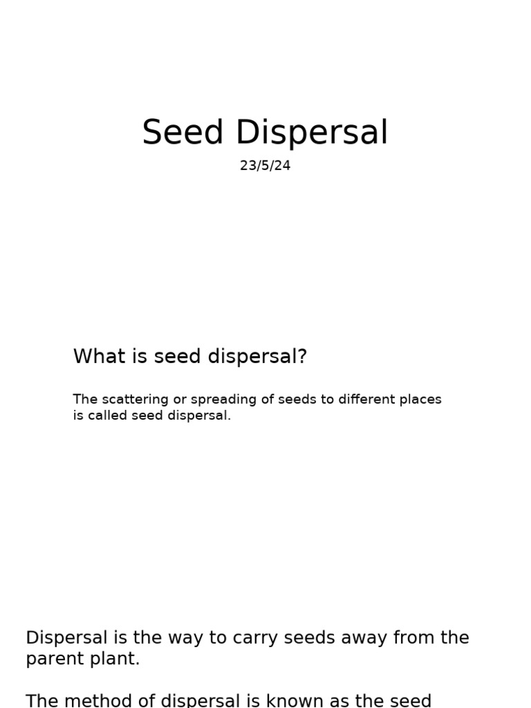 Seed Dispersal | PDF