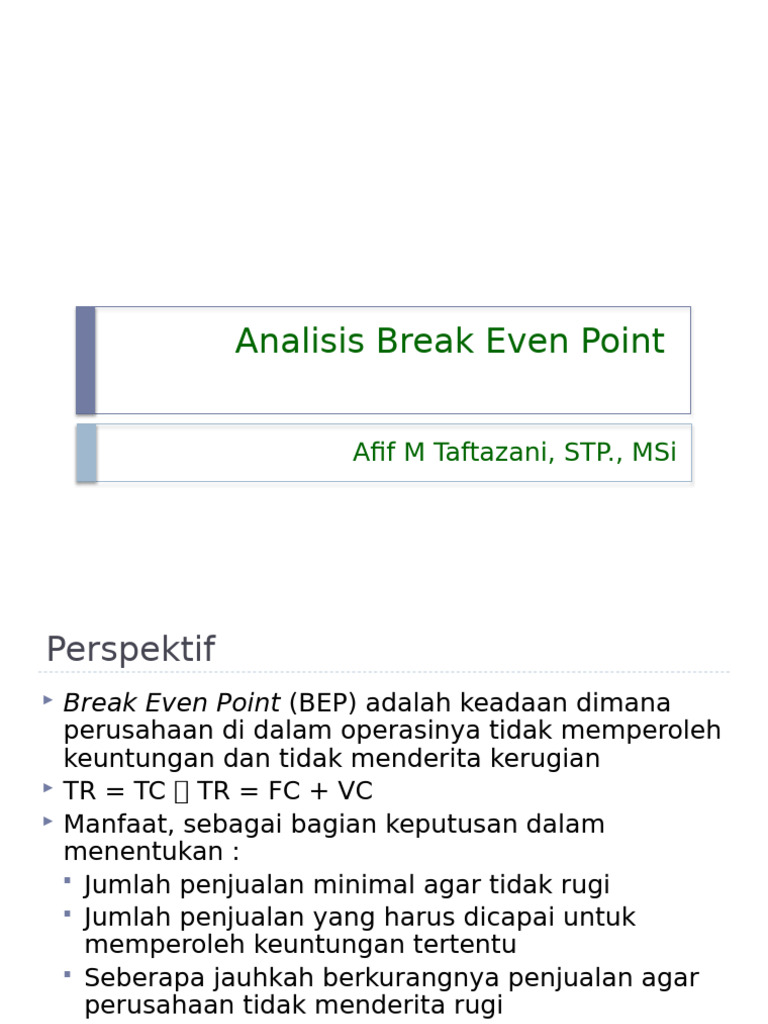 Analisis BEP | PDF