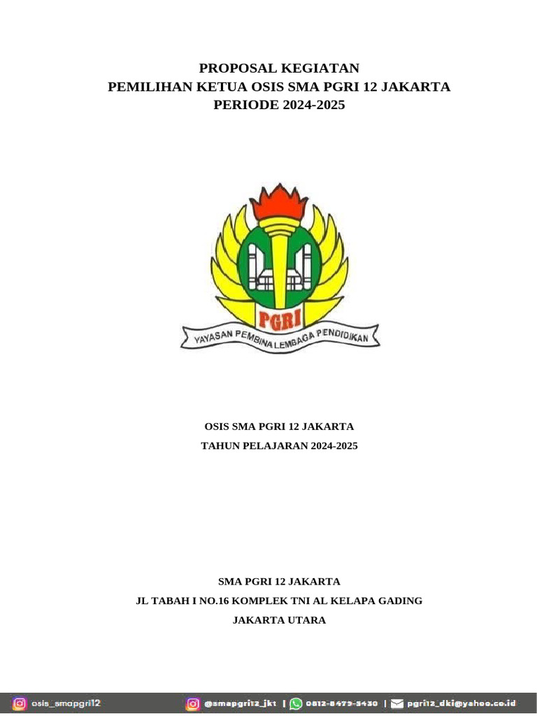 Proposal Pemilihan Ketua Osis 2023 2024 | PDF
