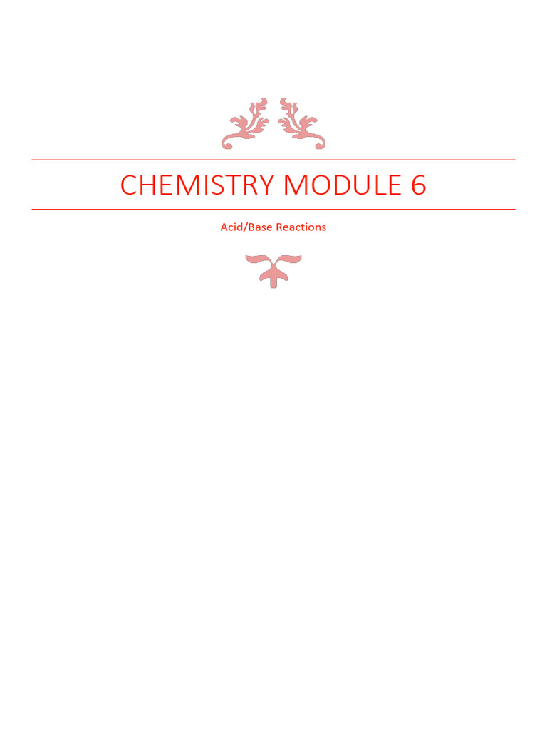 2020 CHE Chemistry Notes Module 5 6 31 71 | PDF | Acid | Ph