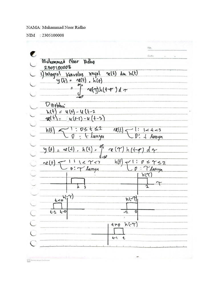 Muhammad Noor Ridho - Lecture 6 | PDF | Integral | Convolution