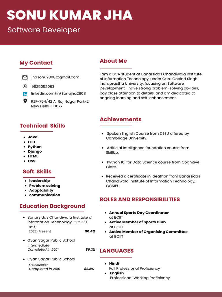 Sonu Kumar Jha | PDF | Career & Growth | Business