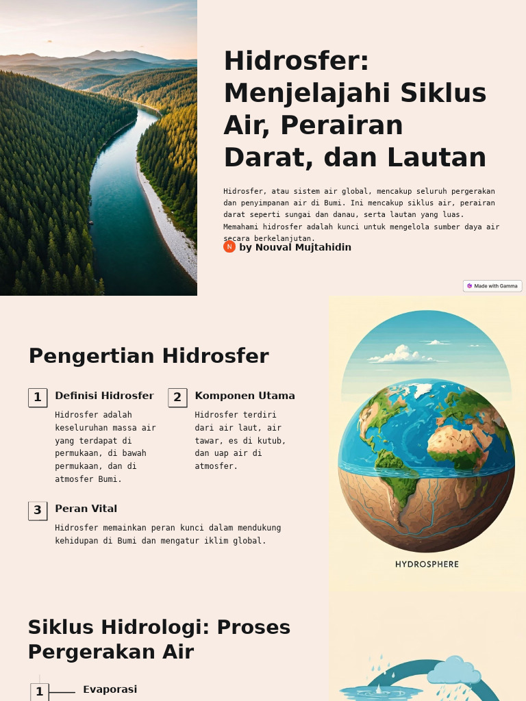 Hidrosfer Menjelajahi Siklus Air Perairan Darat Dan Lautan | PDF