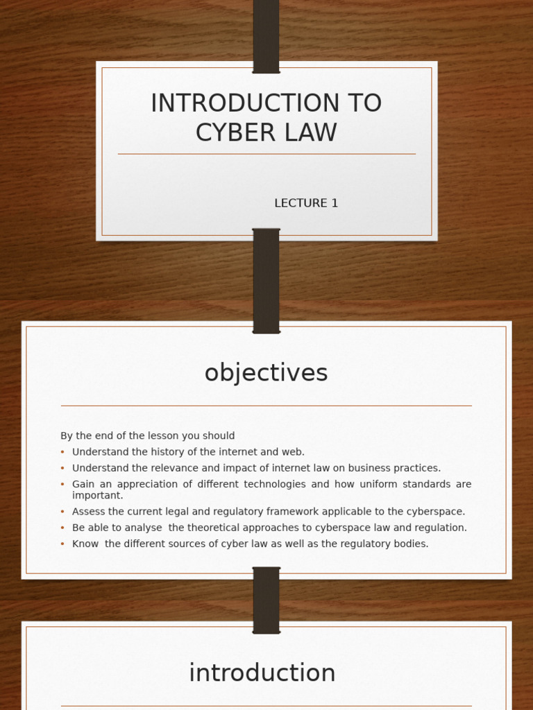 Lecture 1 Introduction To Cyber Law | PDF | World Wide Web | Internet & Web