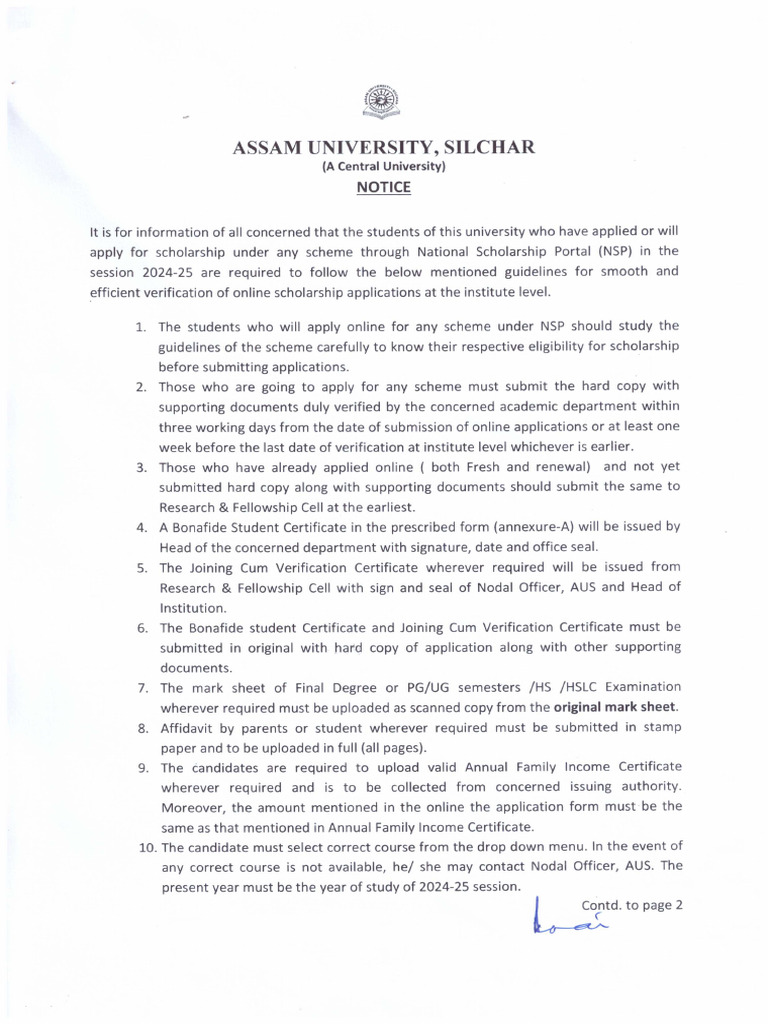 Notice On The Guidelines For Submitting Scholarship Application Form ...