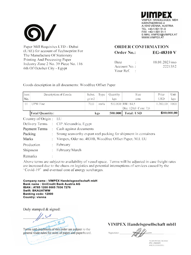 Proforma-Invoice 48310 | PDF | Finance & Money Management