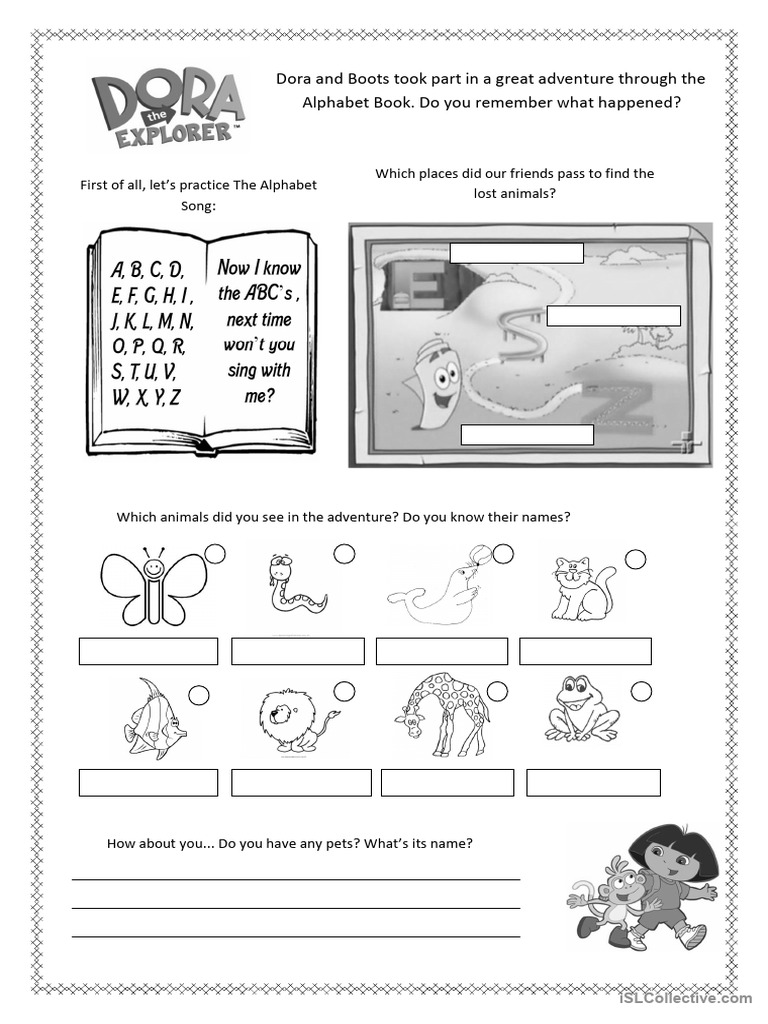 Dora's ABC Animal Adventure | PDF | Art | General Fiction