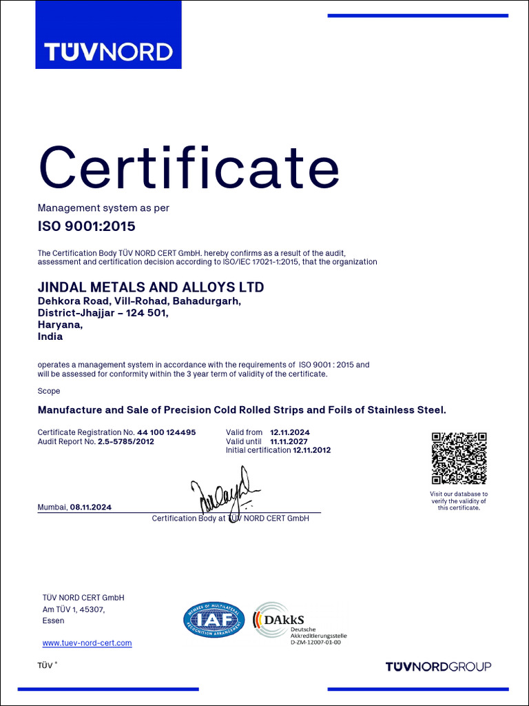 Certificate ISO 9001 | PDF | Business | Finance & Money Management