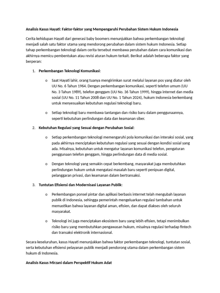 Tugas 1 Sistem Hukum Indonesia | PDF | Ilmu Sosial