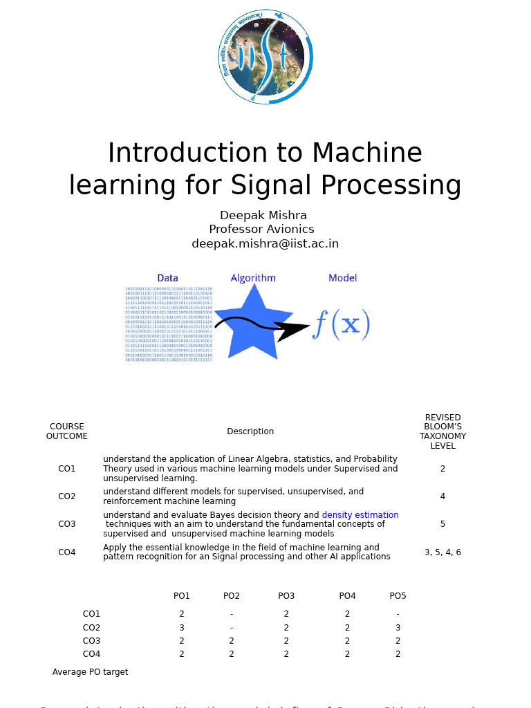 Introduction To Course Lecture - 2024new | PDF | Machine Learning ...