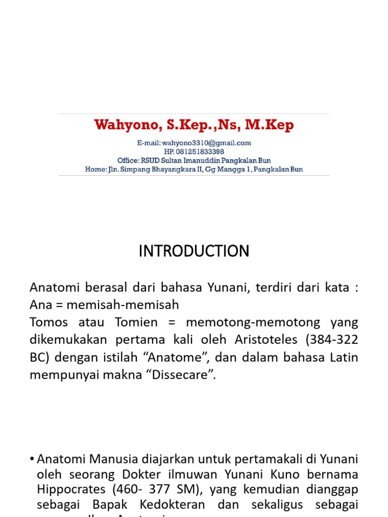 10 - Idk 1 - Anatomi Dasar Manusia | PDF
