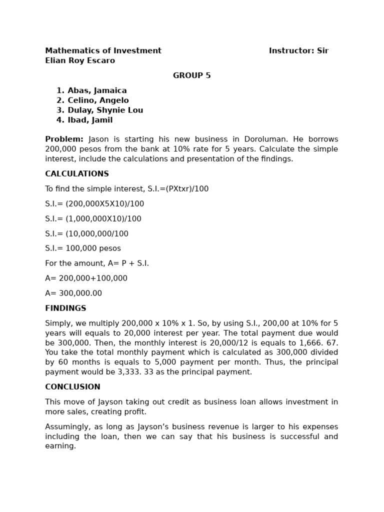 Mathematics of Investment | PDF | Interest | Compound Interest