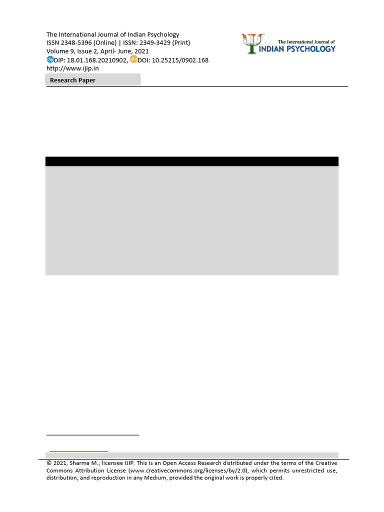 IP Research Paper | PDF | Psychology | Bhagavad Gita