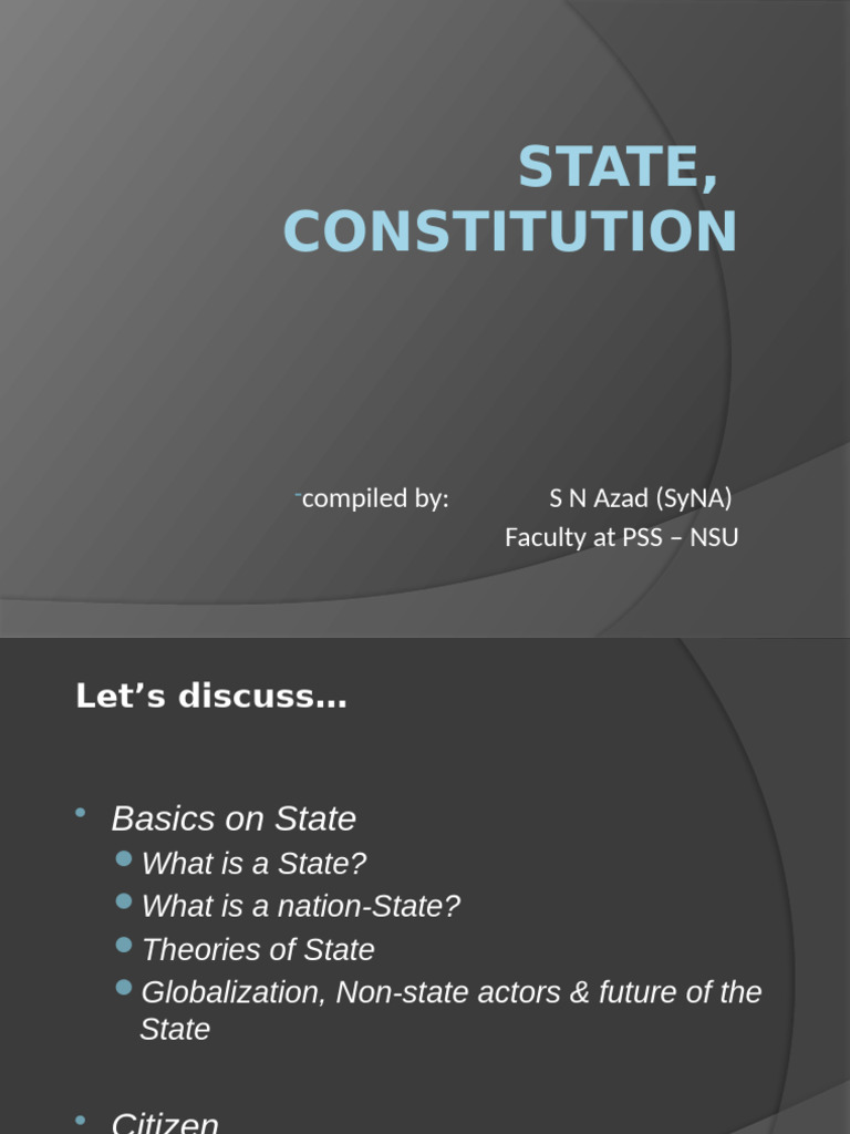 Understanding State and Constitution | PDF | Citizenship | Constitution