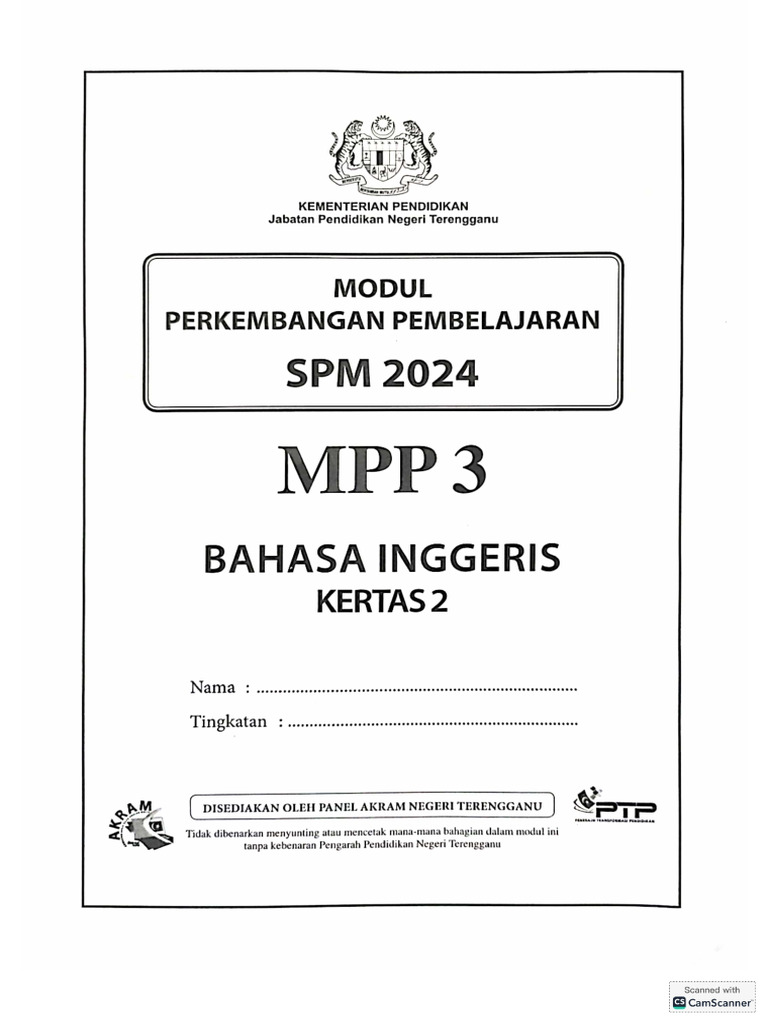 Terengganu Trial 2024 P2 - Writing | PDF