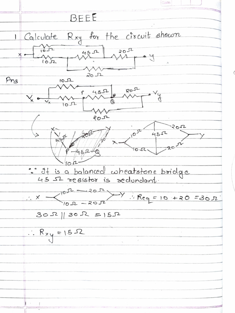 BEEE Question Bank Circuit Solving | PDF