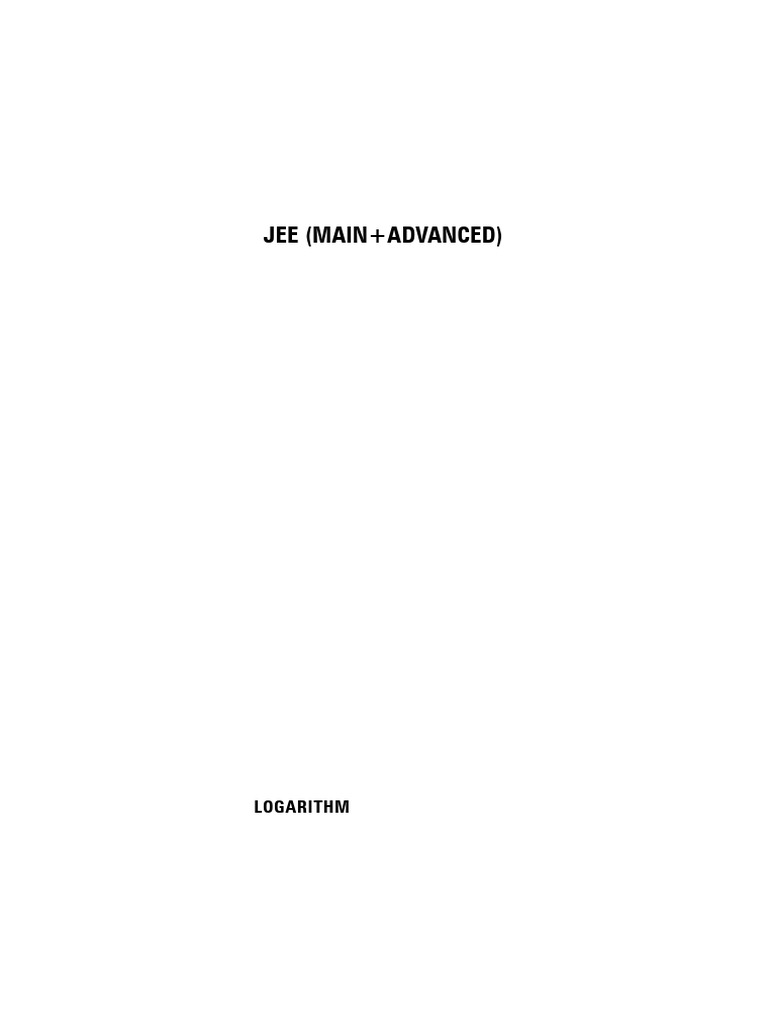 JEE Logarithm Study Guide | PDF | Logarithm | Decimal