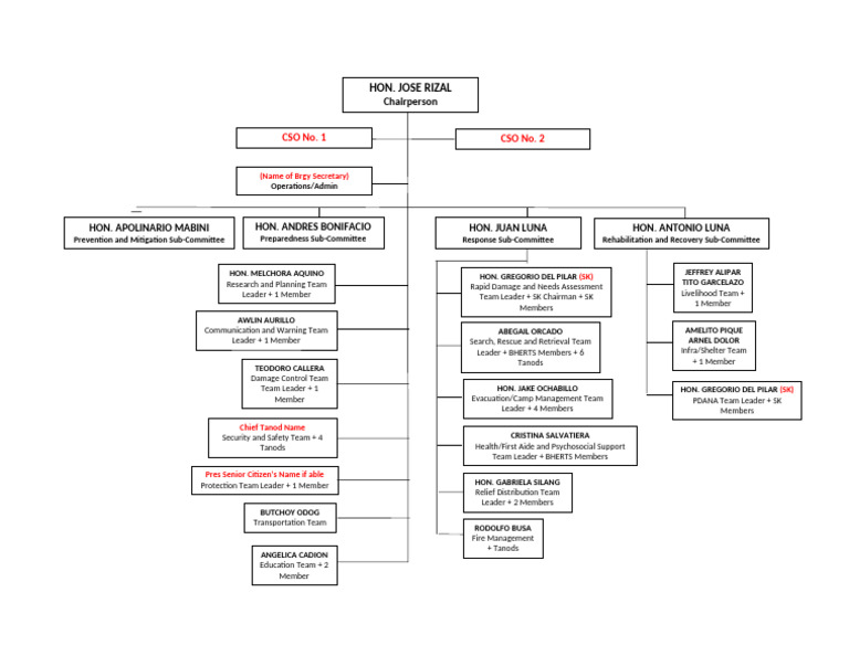 BDRRMC Organizational Structure - Recommended | PDF | Philippines