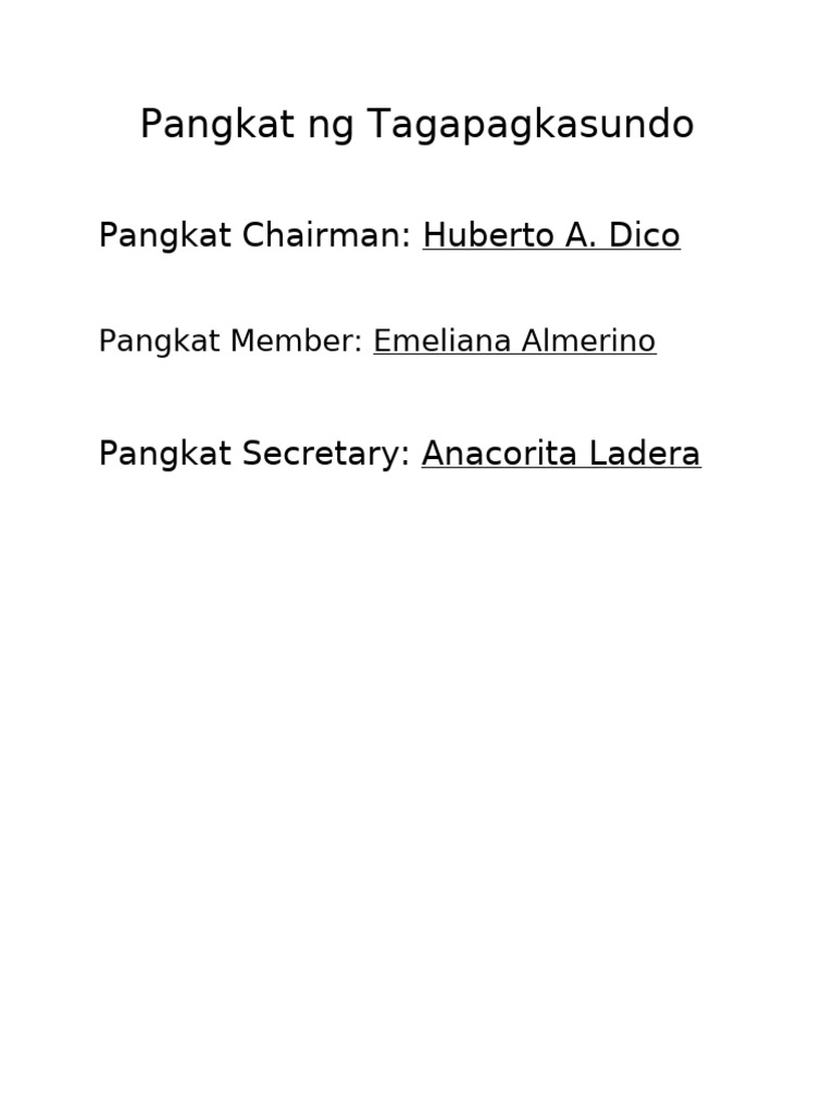 Pangkat NG Tagapagkasundo | PDF