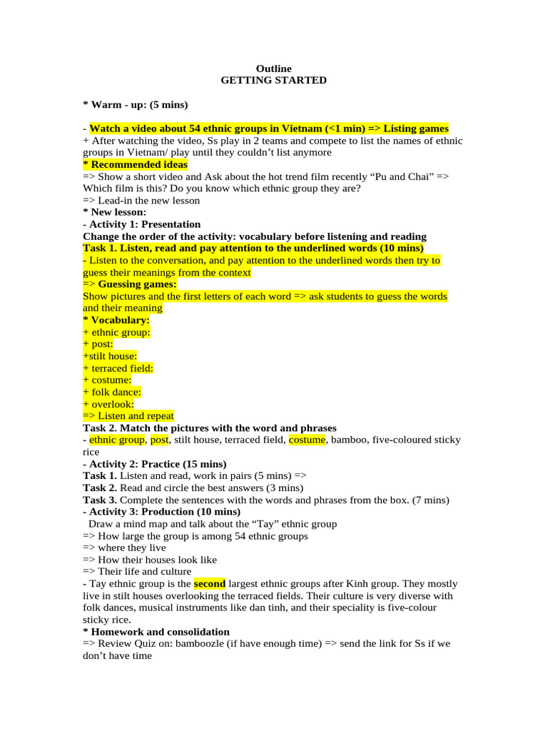 Outline E8 U4 GETTING STARTED | PDF | Linguistic Morphology | Syntax