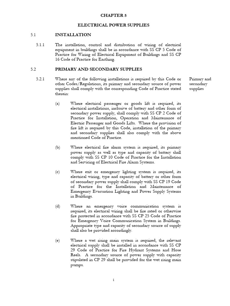 Prescriptive Chap 5 | PDF | Elevator | Electrical Wiring