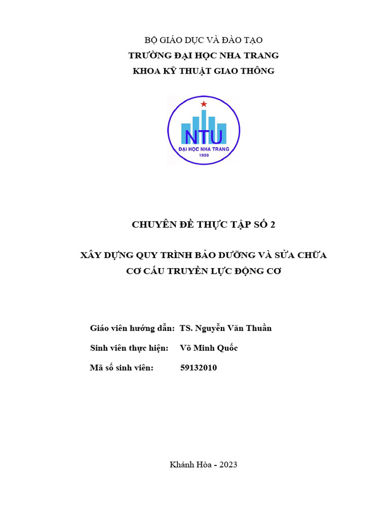 (123doc) Xay Dung Quy Trinh Bao Duong Va Sua Chua Co Cau Truc Khuyu Thanh Truyen Dong Co Toyota ...