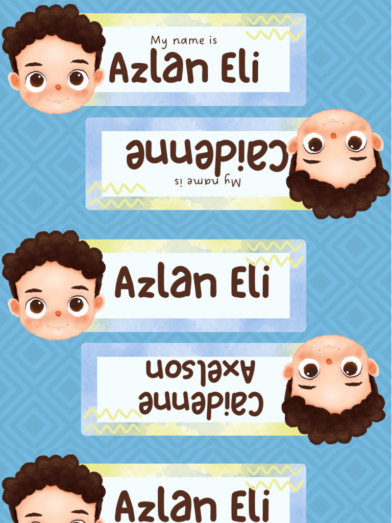 Blue Baby Boy Name Tag | PDF