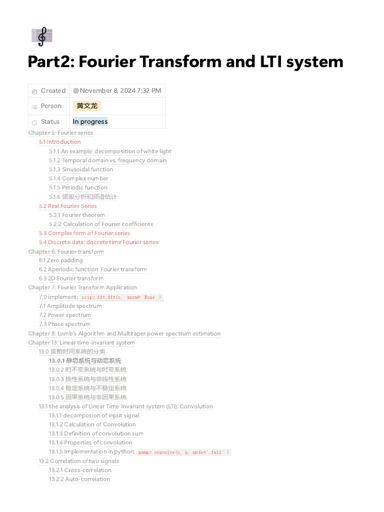 Part2 - Fourier Transform and LTI System | PDF | Fourier Transform | Convolution