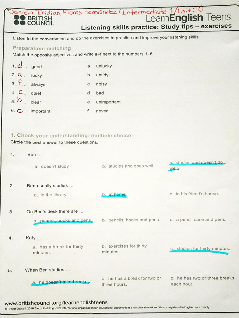 Listening Skills Practice Study Tips-Exercises . | PDF