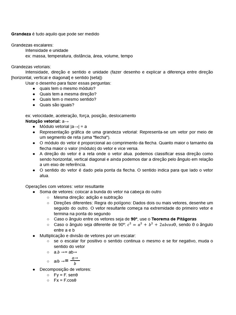 Plano de Aula Vetores | PDF | Vetor euclidiano | Fenômenos físicos