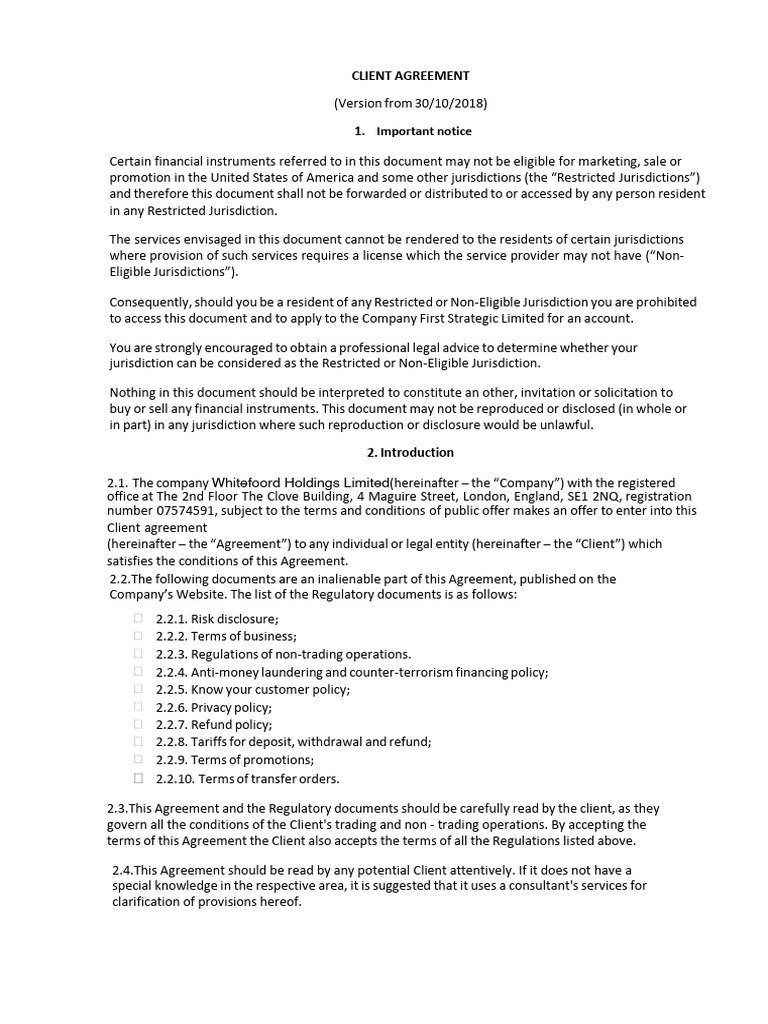 Client Agreement 1 | PDF | Justice | Crime & Violence