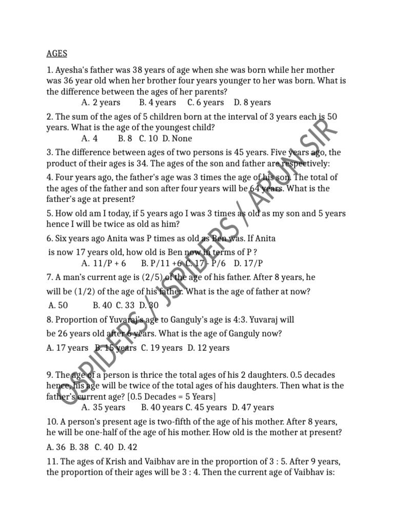 Age Problems and Solutions | PDF | Interpersonal Relationships | Social ...