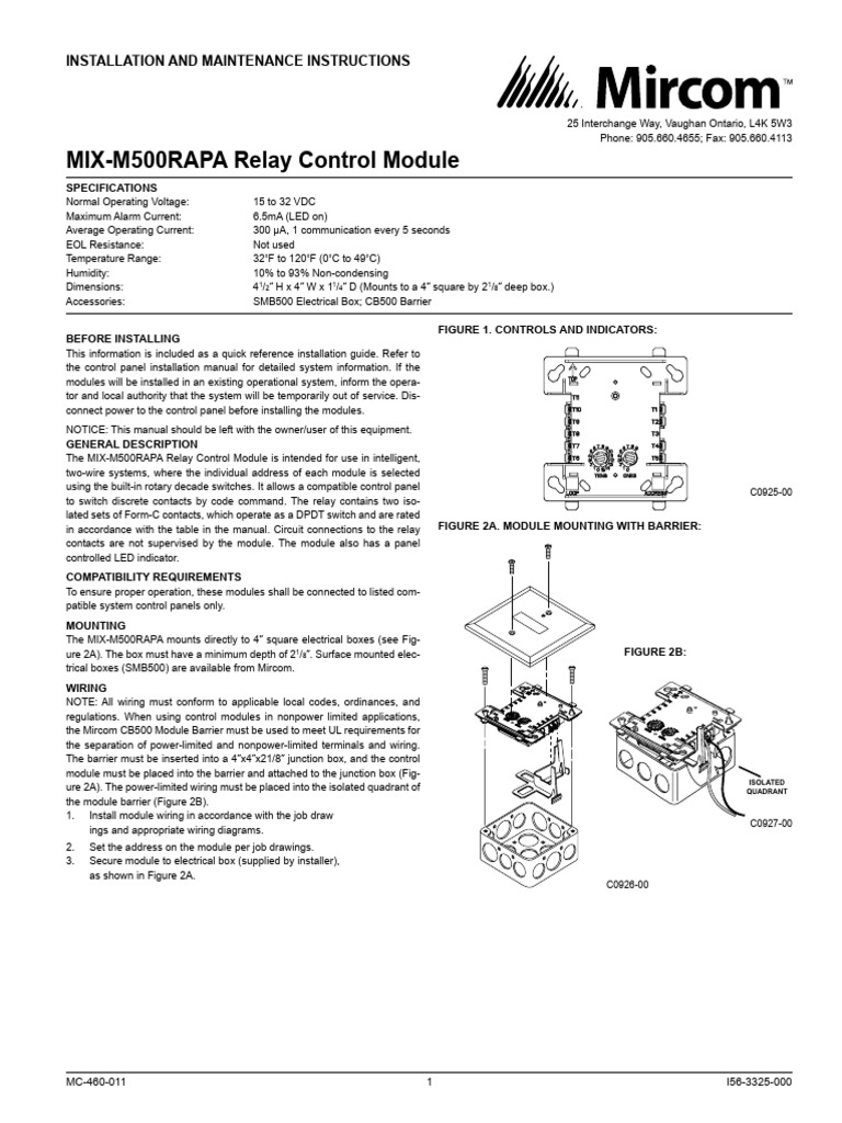 MIX-M500RAPA Relay Module Guide | PDF | Relay | Switch