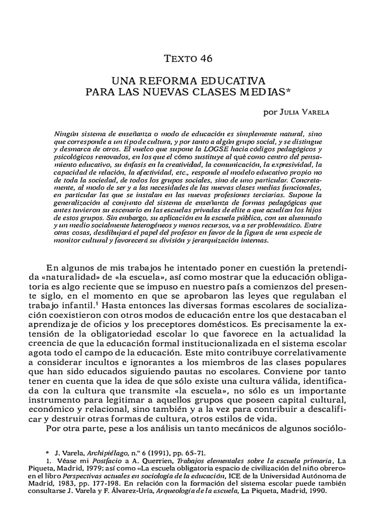 Lectura Julia Valera - Sociologia | PDF | Escuelas | Estado (política)