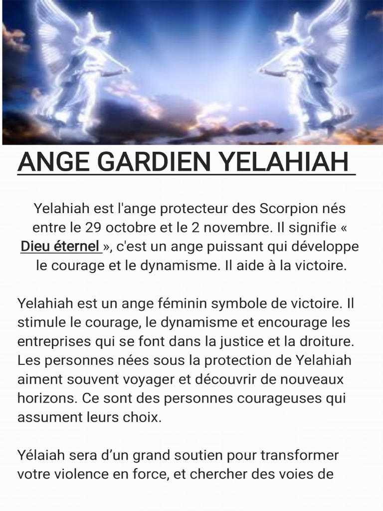 Ange Gardien Yelahiah | PDF