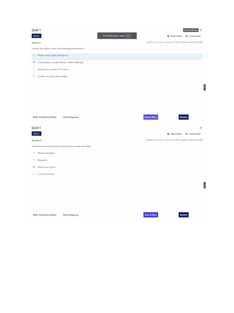 Waste Management Quiz | PDF