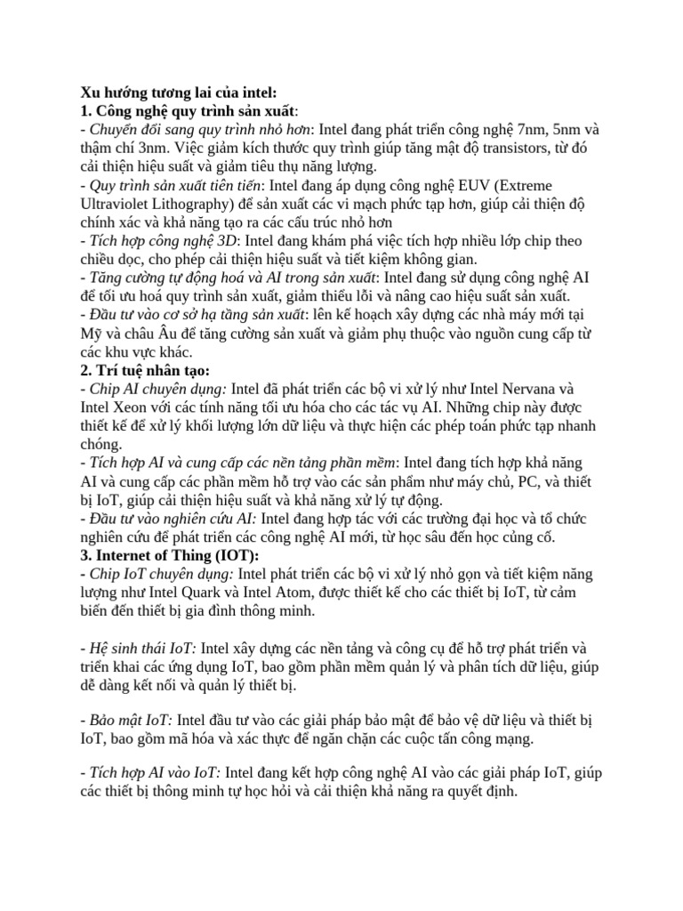 Xu Hư NG Tương Lai C A Intel | PDF
