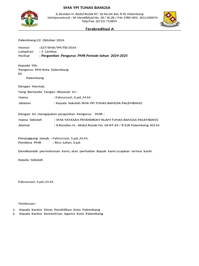 Form Surat Pengajuan SK PMI (1) 2 | PDF
