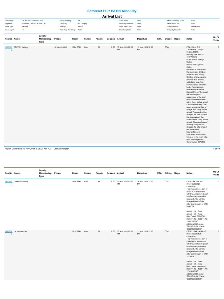 Arrival List | PDF | Service Industries