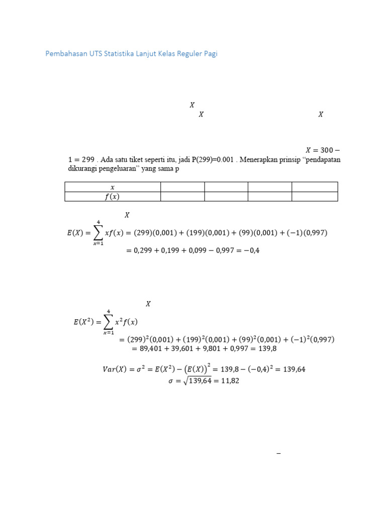 Pembahasan UTS Statistika Lanjut 2022-2023 | PDF | Metode & Bahan Ajar