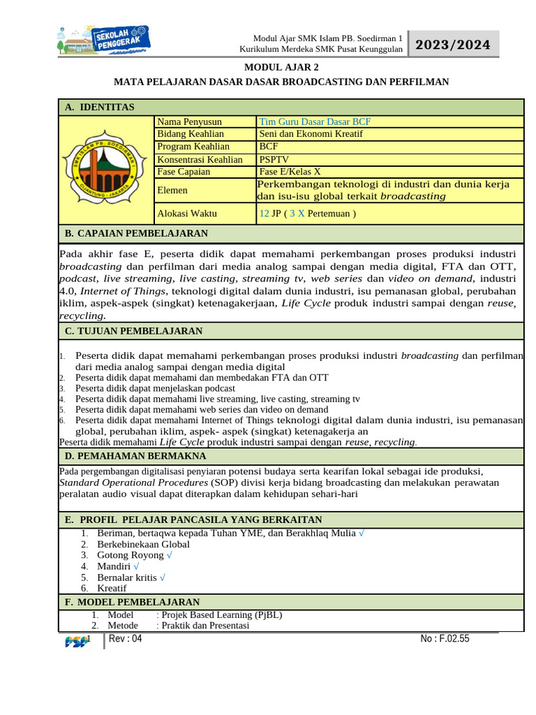 Modul Elemen 2 Kelas X - BCF | PDF